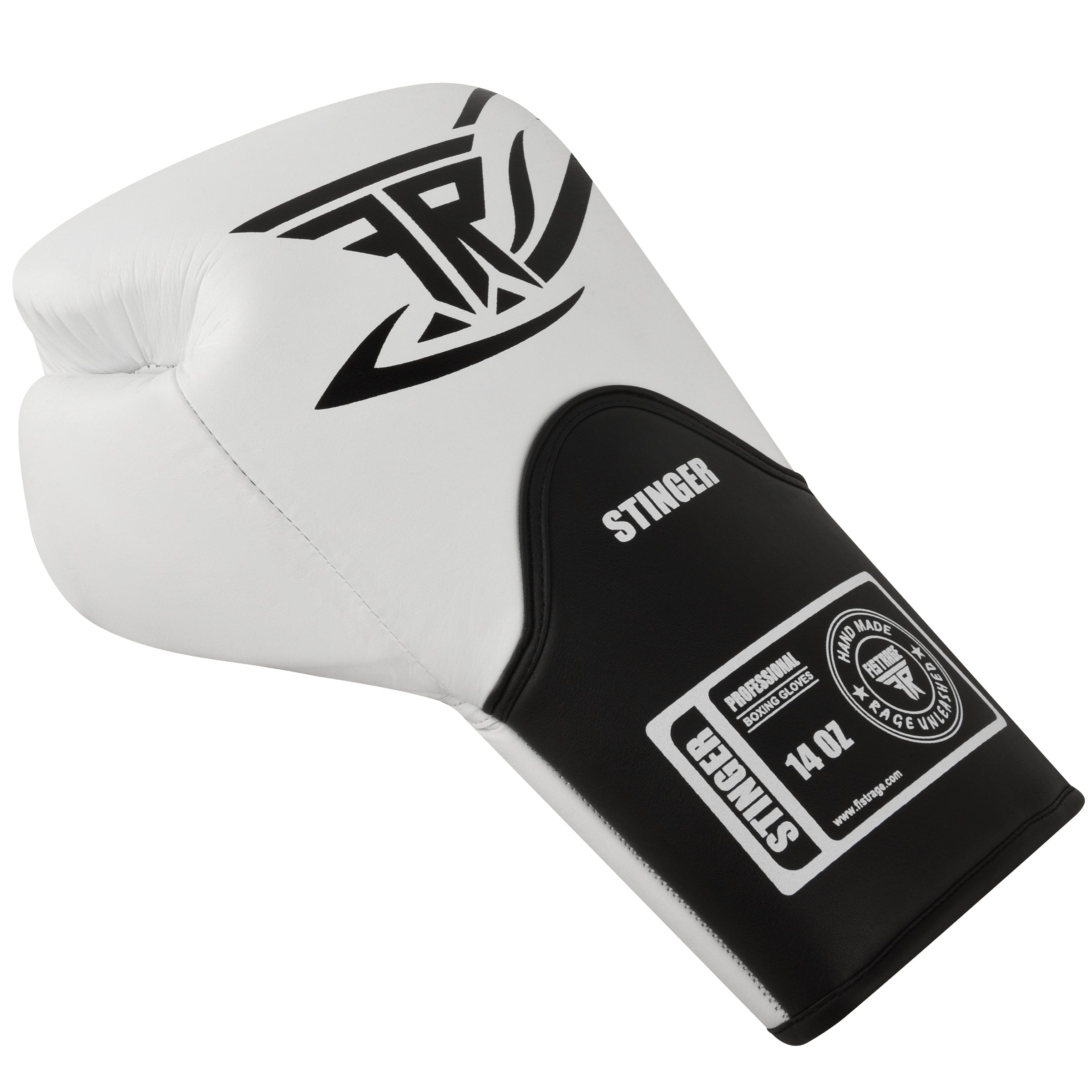 STINGER PROFESSIONAL LEATHER BOXING GLOVES - White/Black