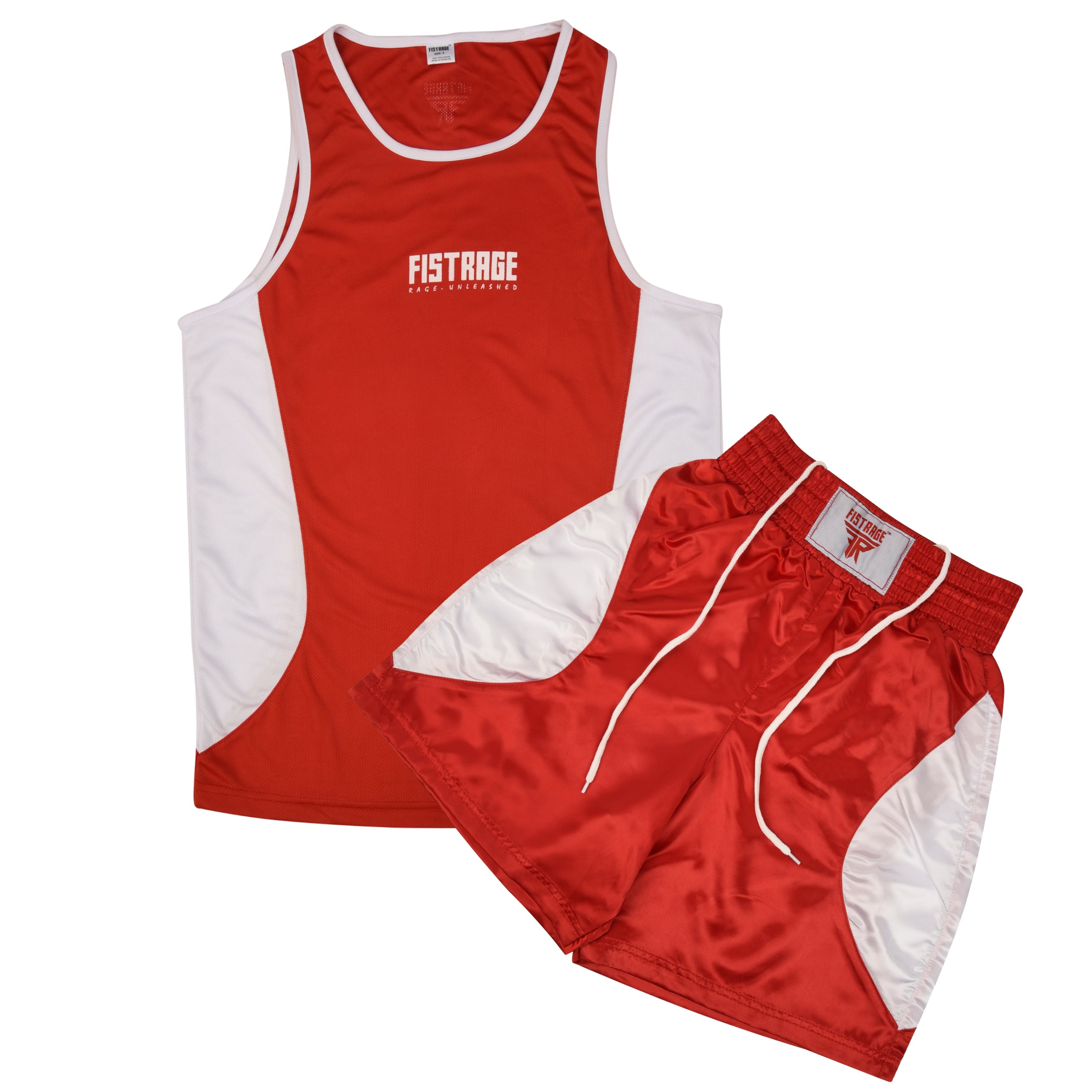 Adults Boxing Uniform Set 2PCS Top & Shorts - Red White