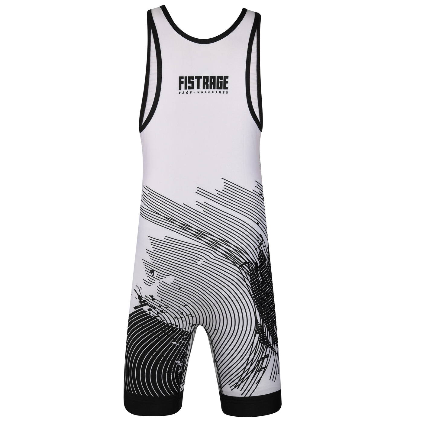 Kids Wrestling Singlet - White Black