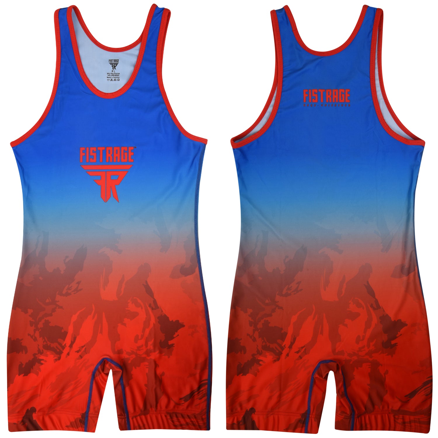 Kids Wrestling Singlet - Blue Red